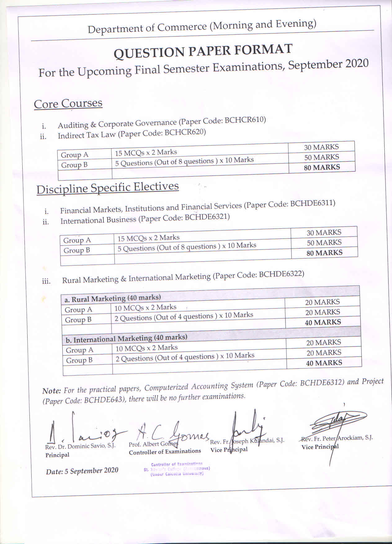 B.Com Bachelor of Commerce (Morning) – St. Xavier's College
