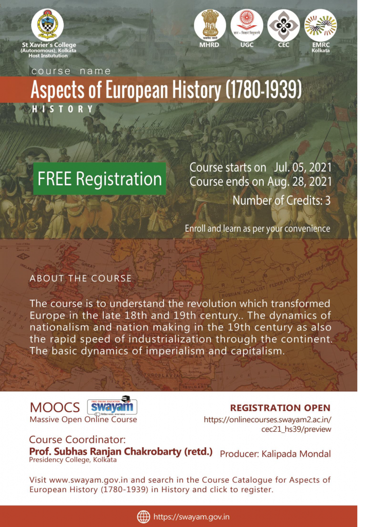 Aspects of European History (1780-1939) – St. Xavier's College